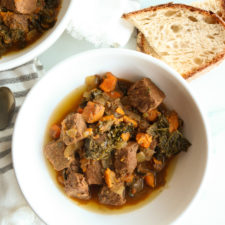Slow Cooker Sweet Potato, Kale and Beef Stew - Healthy Mama Kris